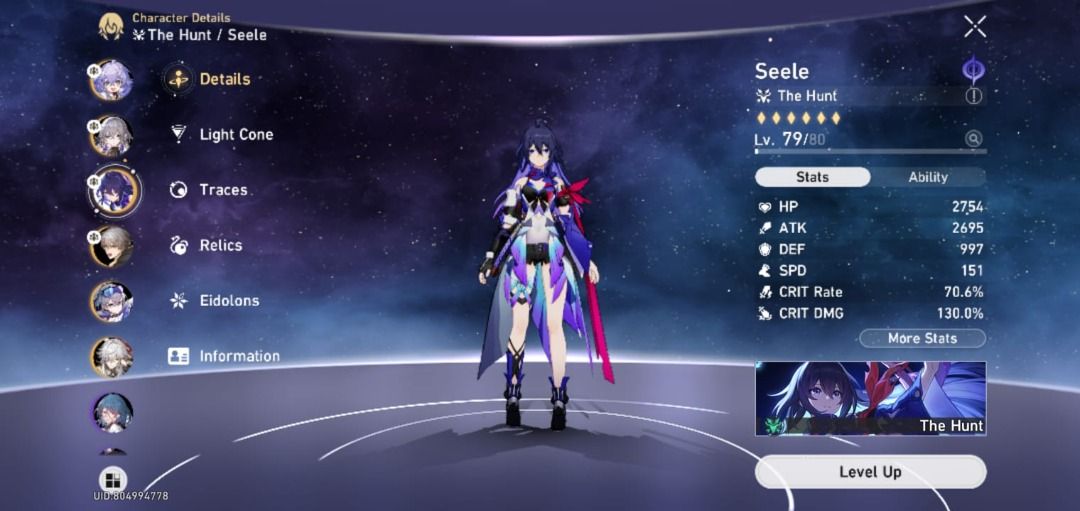Honkai Star Rail Account TL60 | Seele + LC, Jing yuan, bronya, Bailu ...