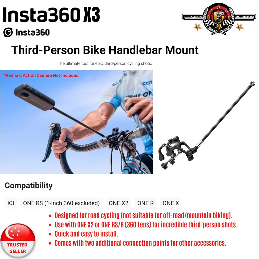 Insta360 Third-Person Bike Handlebar Mount, Photography, Photography ...