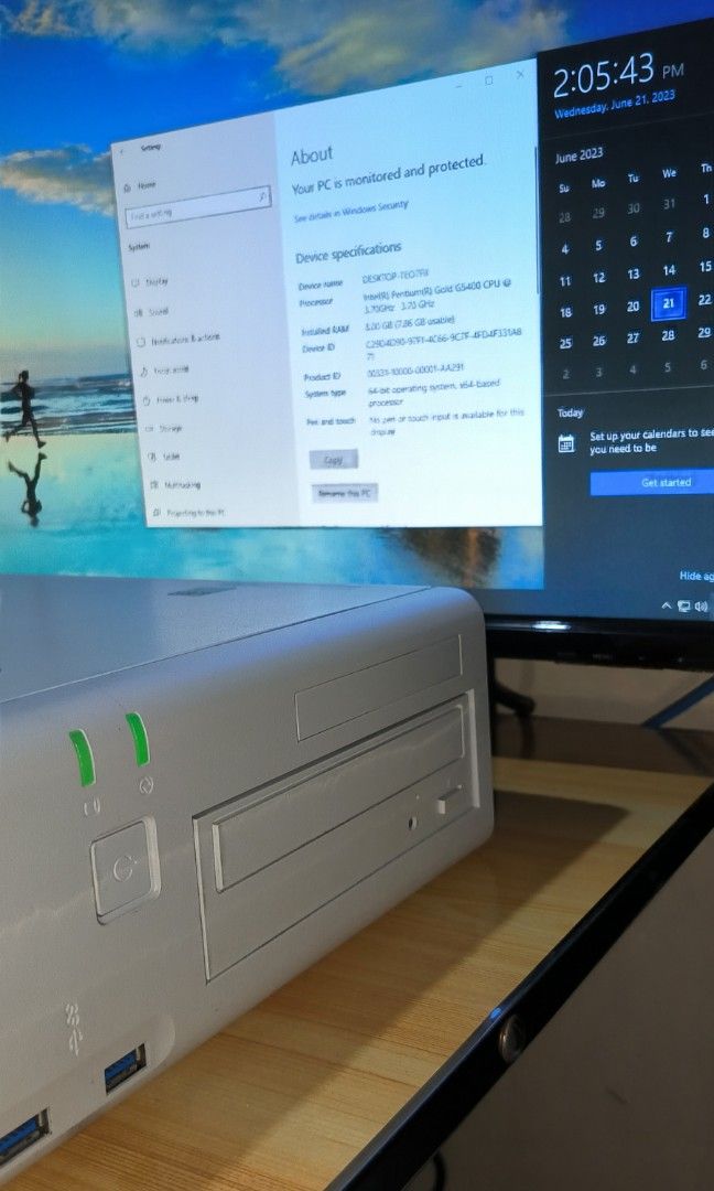 Intel G5400 @ 3.70 GHz 8th Gen Desktop Computer 8GB RAM 500GB with Wi ...