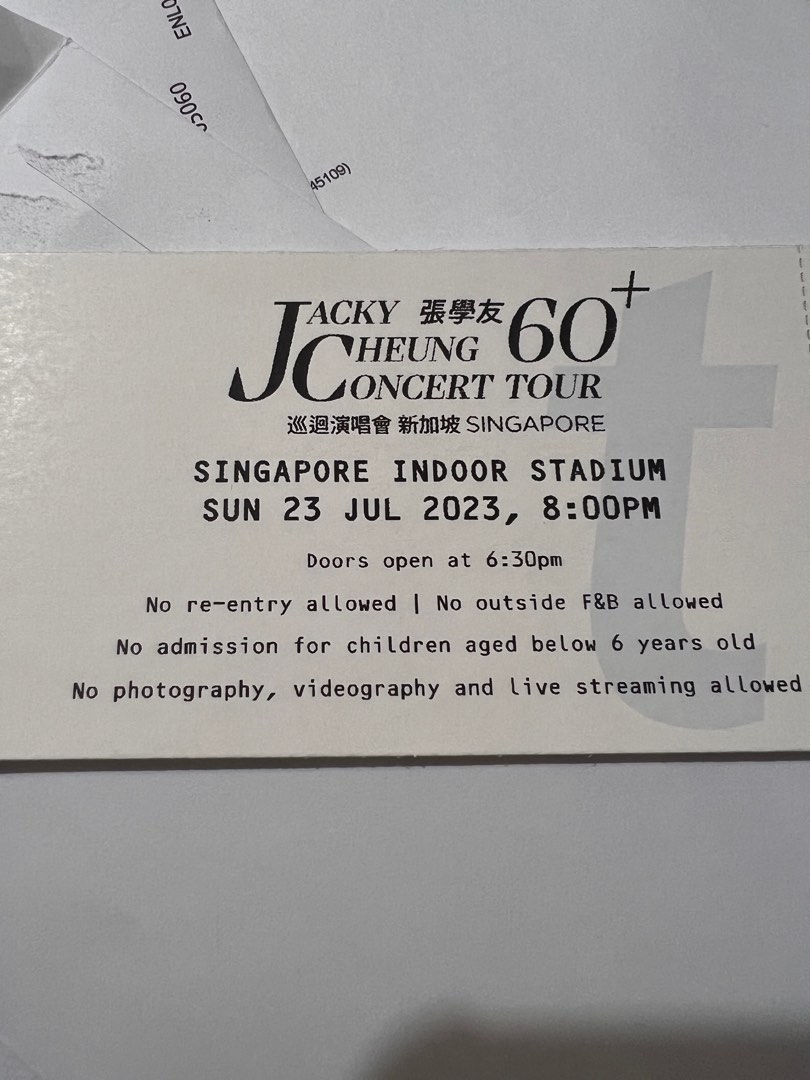 Jacky Cheung Concert, Tickets & Vouchers, Event Tickets on Carousell
