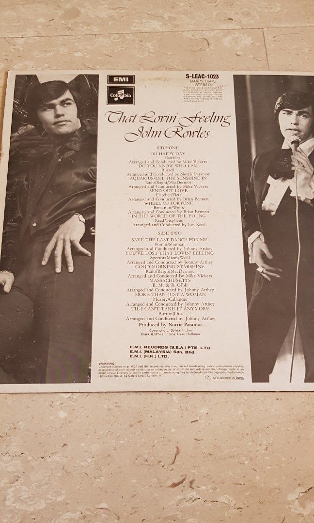 John Rowles lp vinyl record, Hobbies & Toys, Music & Media, Vinyls on ...
