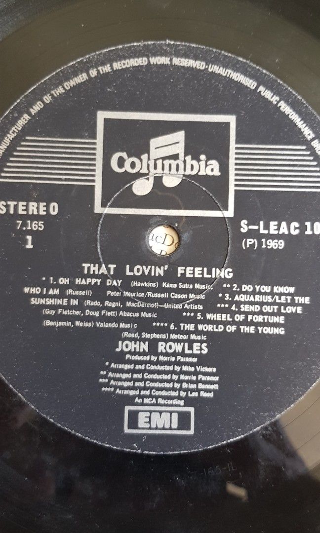 John Rowles lp vinyl record, Hobbies & Toys, Music & Media, Vinyls on ...