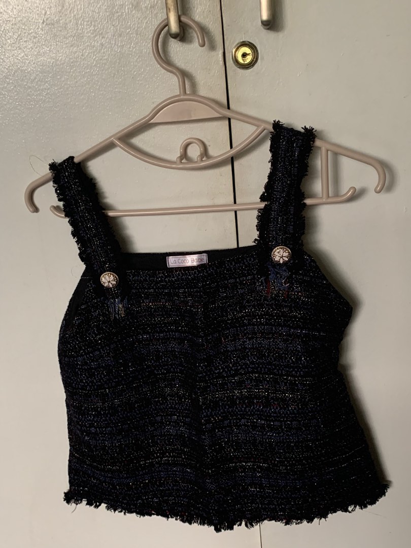 La Coco Babe Athens Tweed Top, Women's Fashion, Tops, Blouses on Carousell