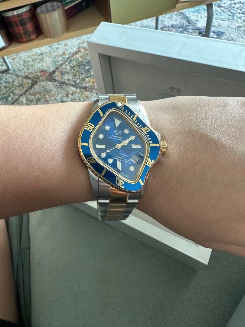 Laarvee blue gold watch, Luxury, Watches on Carousell