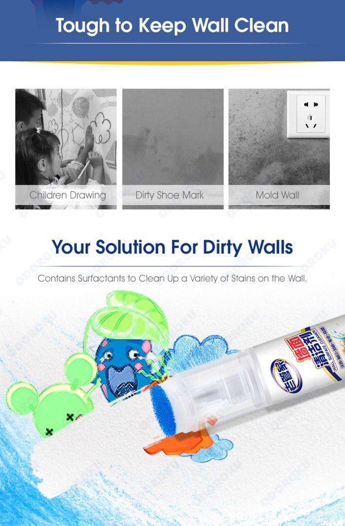 lazPick ODOROKU Multi Purpose White Wall Surface Cleaner 200g Wall ...