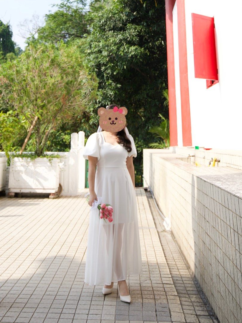 Light wedding dress ROM white maxi evening dinner gown, Women's Fashion, Dresses & Sets, Evening ...