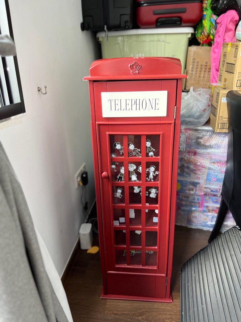 London Telephone Booth Cabinet, Furniture & Home Living, Furniture ...