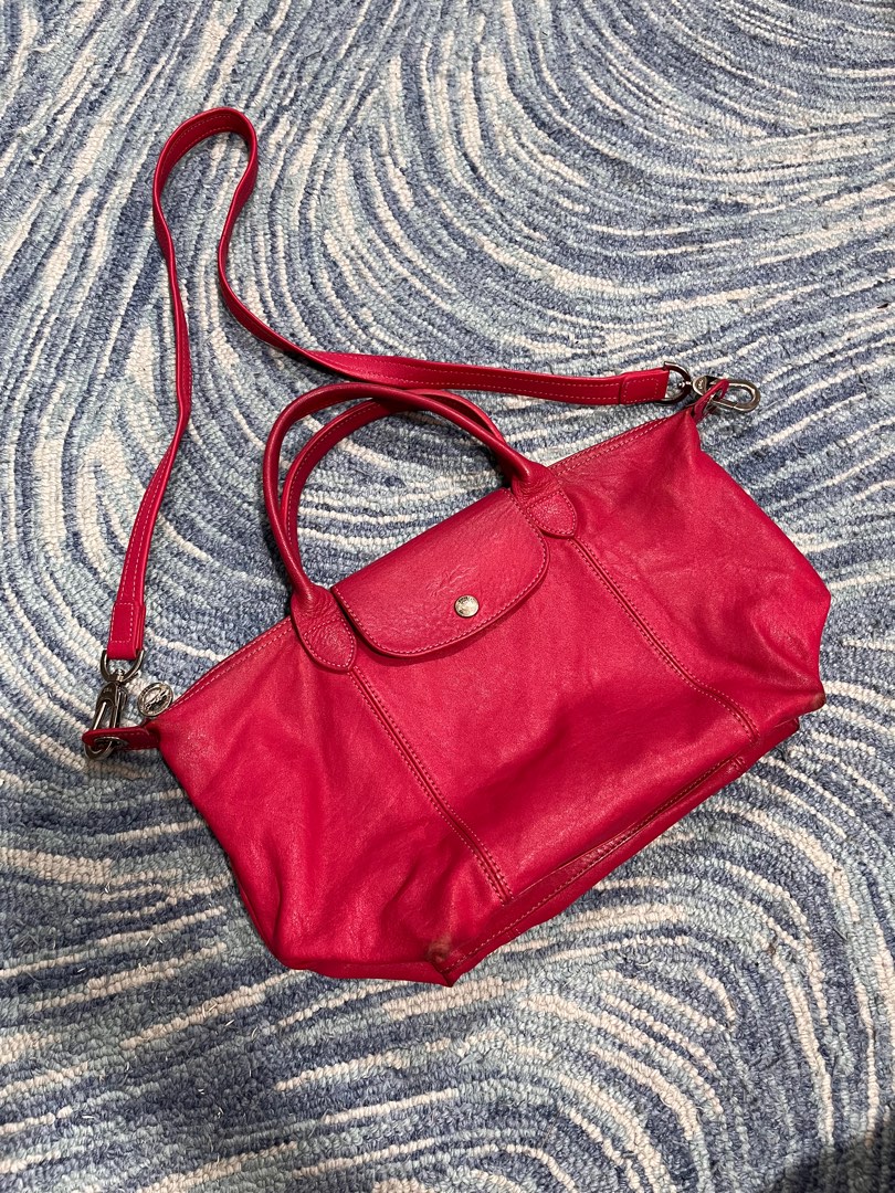 LONGCHAMP CUIR VERMILLION LEATHER ORIGINAL BUTTON sling cross body bag ...