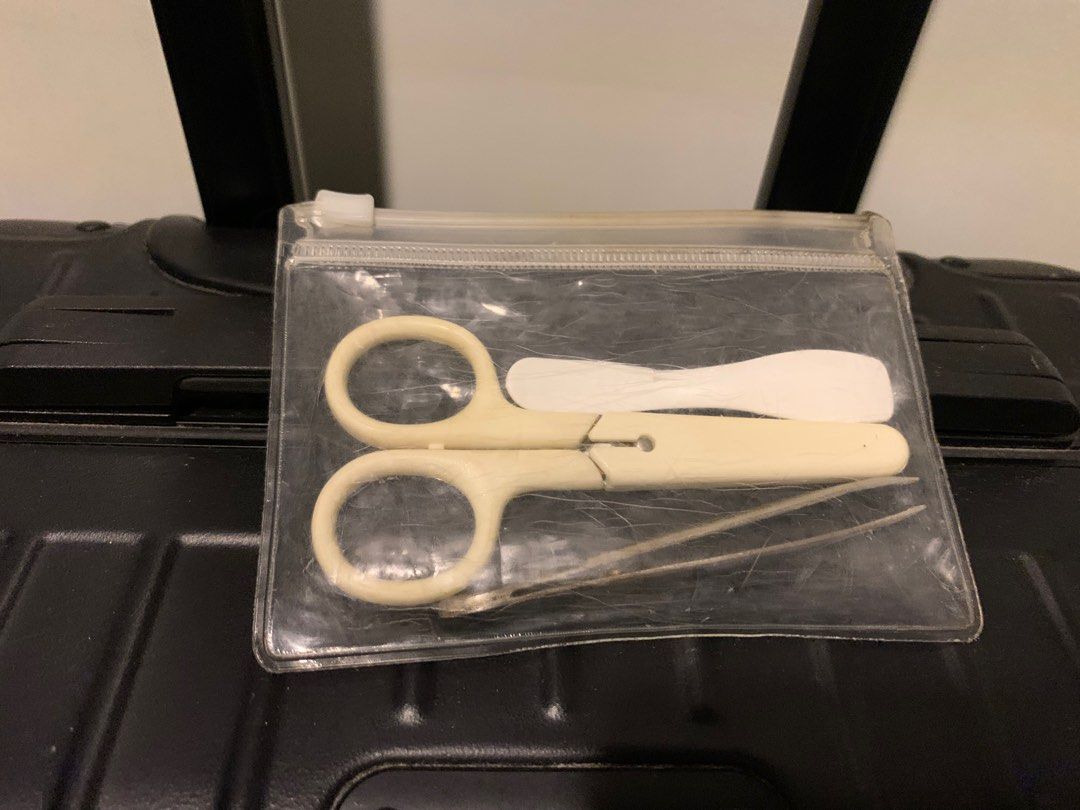 Muji scissors and tweezers with FREE Aesop cloth bag/pouch and spatula ...