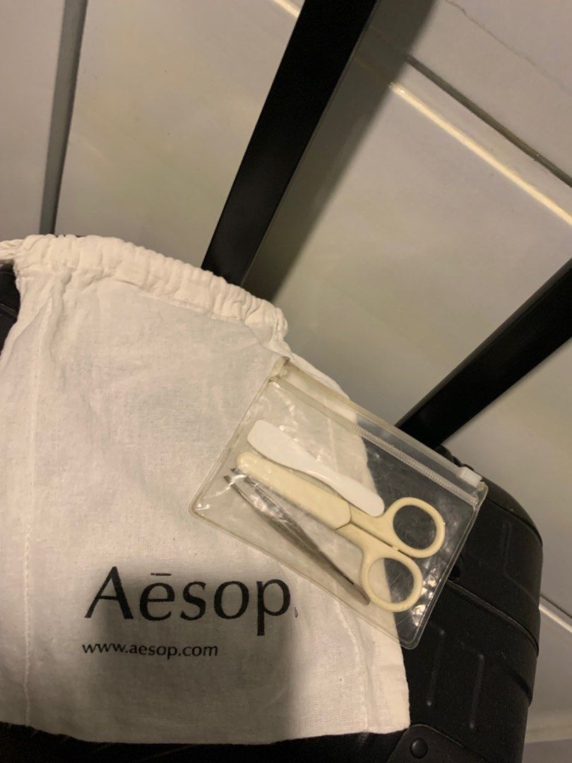 Muji scissors and tweezers with FREE Aesop cloth bag/pouch and spatula ...