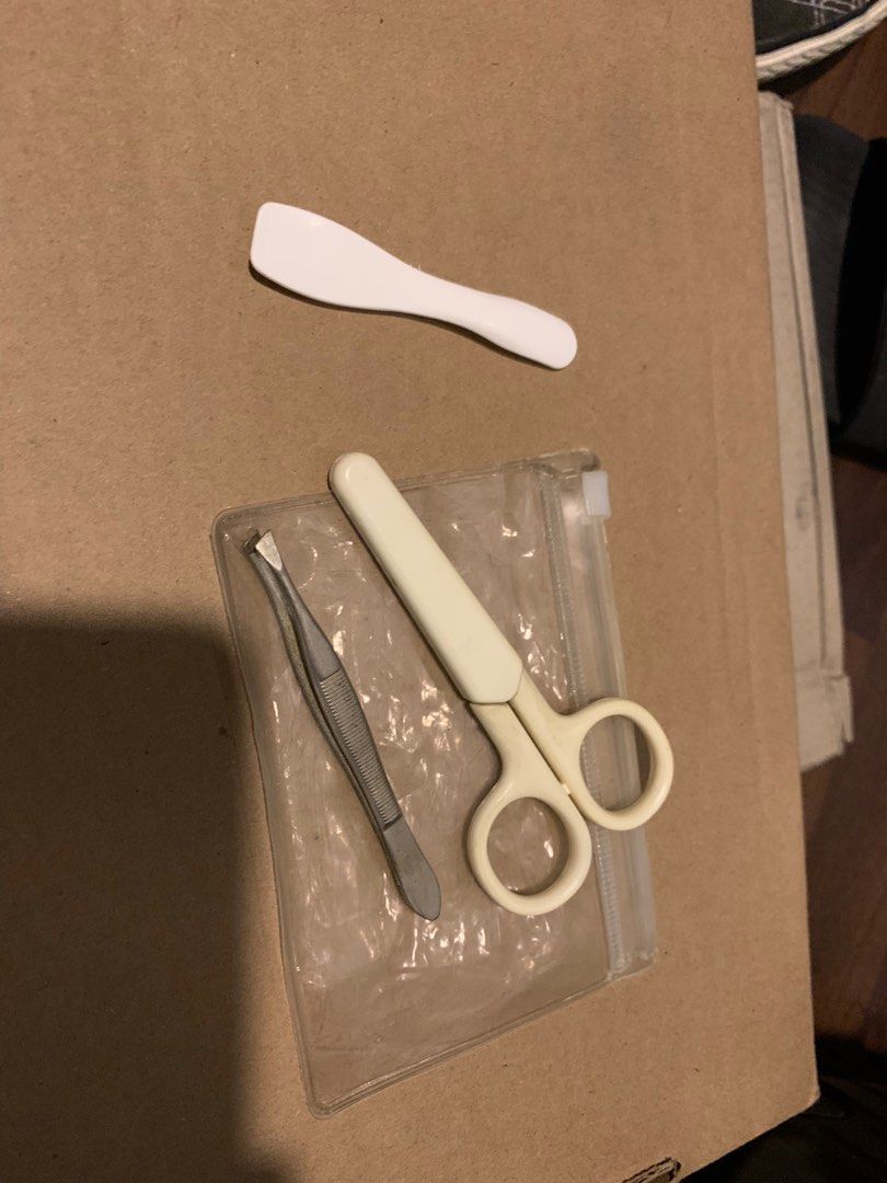 Muji scissors and tweezers with FREE Aesop cloth bag/pouch and spatula ...