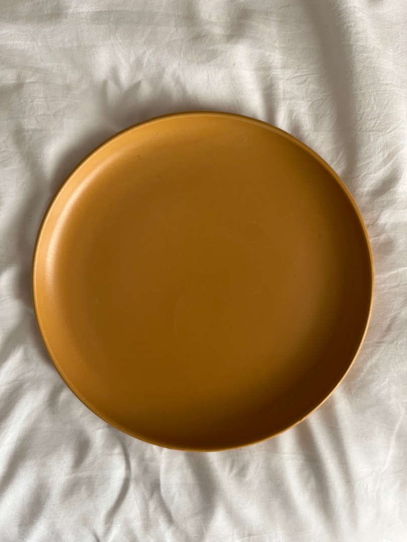 Mustard Yellow Round Plate, Furniture & Home Living, Kitchenware ...