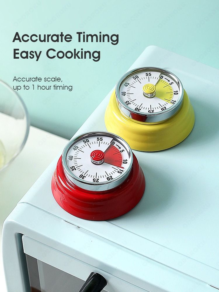 ODOROKU Magnetic Retro Kitchen Timer 1 Hour Timer Classic Mechanical ...