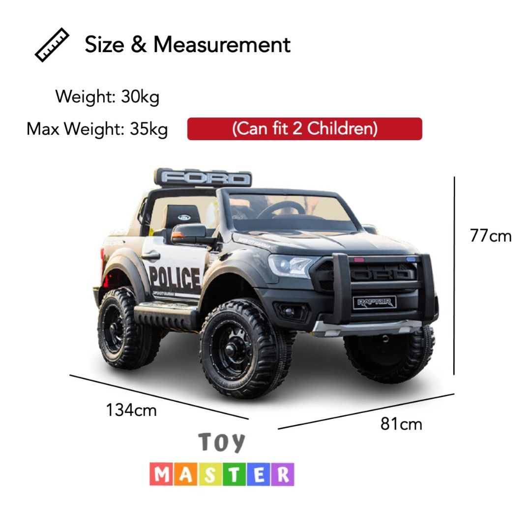 Official Ford Ranger Raptor Police Children / Kids Electric Ride On off ...