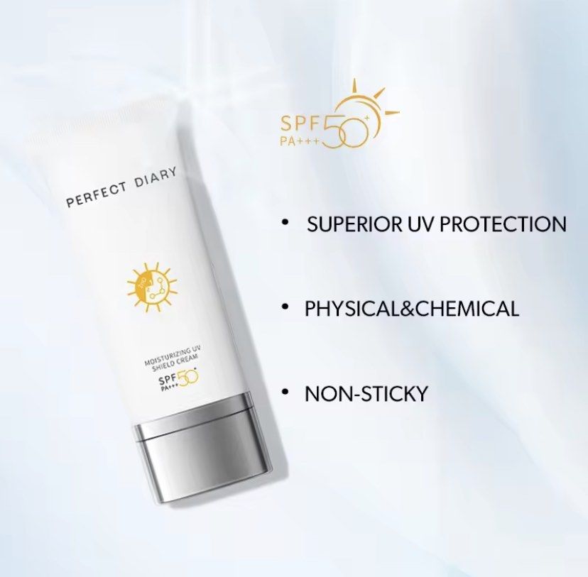 Perfect Diary Moisturizing Sunscreen UV Protection Shield Cream SPF50+ PA+++ 60ML, Beauty ...