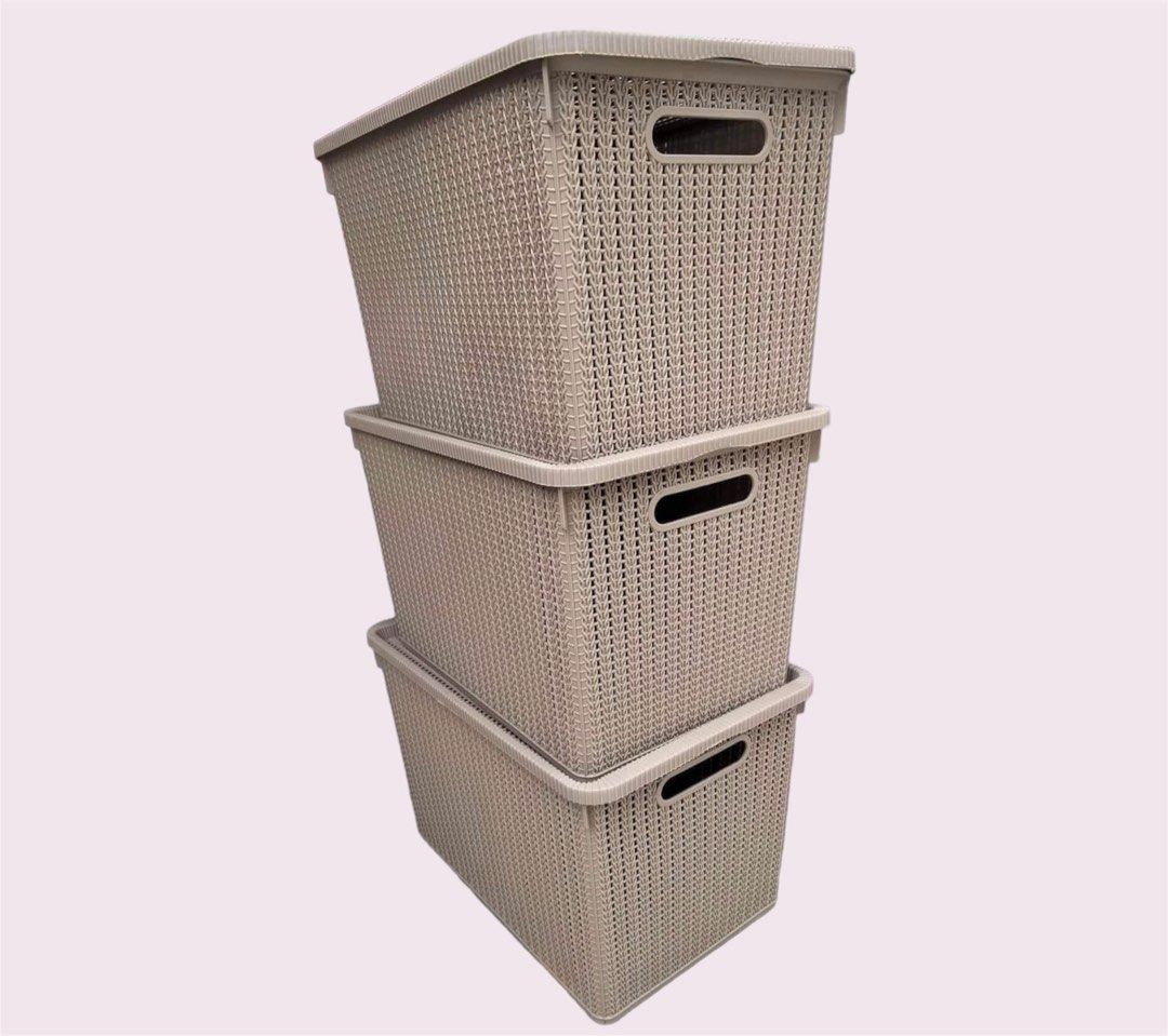 Plastic rattan boxes on Carousell
