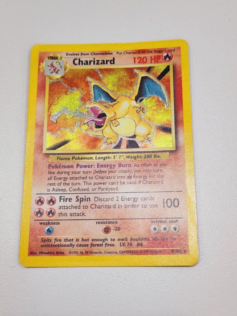 Pokemon Charizard Card Base Set 1999 Holo, Hobbies & Toys, Memorabilia ...