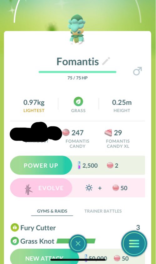 Pokemon Go: Shiny Fomantis, Video Gaming, Gaming Accessories, Game Gift ...