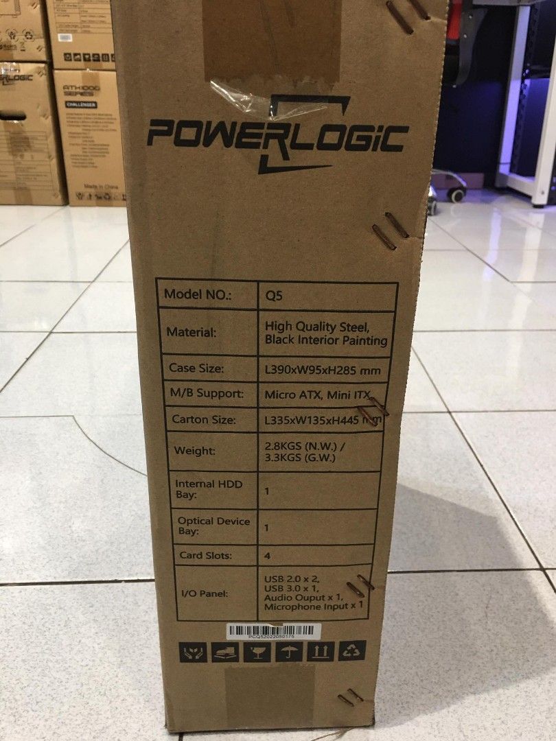 Powerlogic Q5 Slim Mini-Micro ATX PC Desktop Case with 600w PSU ...