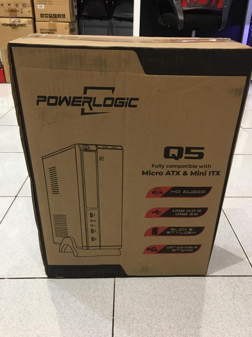 Powerlogic Q5 Slim Mini-Micro ATX PC Desktop Case with 600w PSU ...