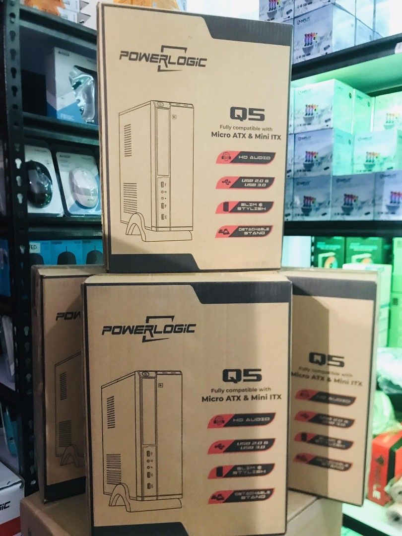 Powerlogic Q5 Slim Mini-Micro ATX PC Desktop Case with 600w PSU ...