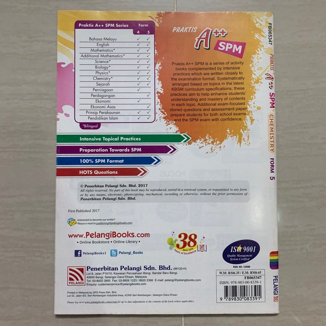 PRAKTIS A+ SPM CHEMISTRY FORM 5, Hobbies & Toys, Books & Magazines ...