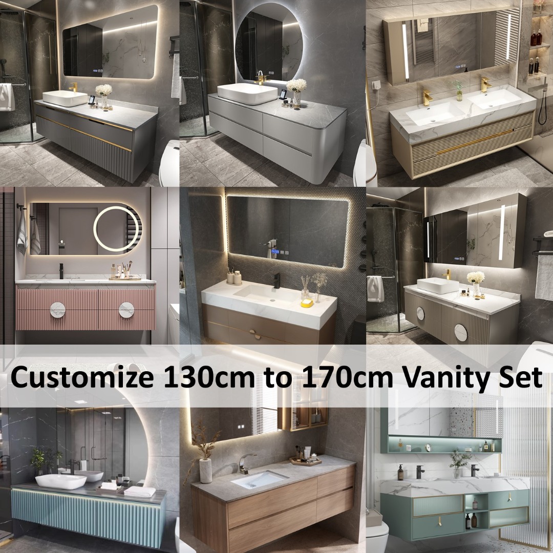 Premium Bathroom Vanity Set / Customize Vanity Set 130cm - 180cm (Some Design can do up to 200cm ...