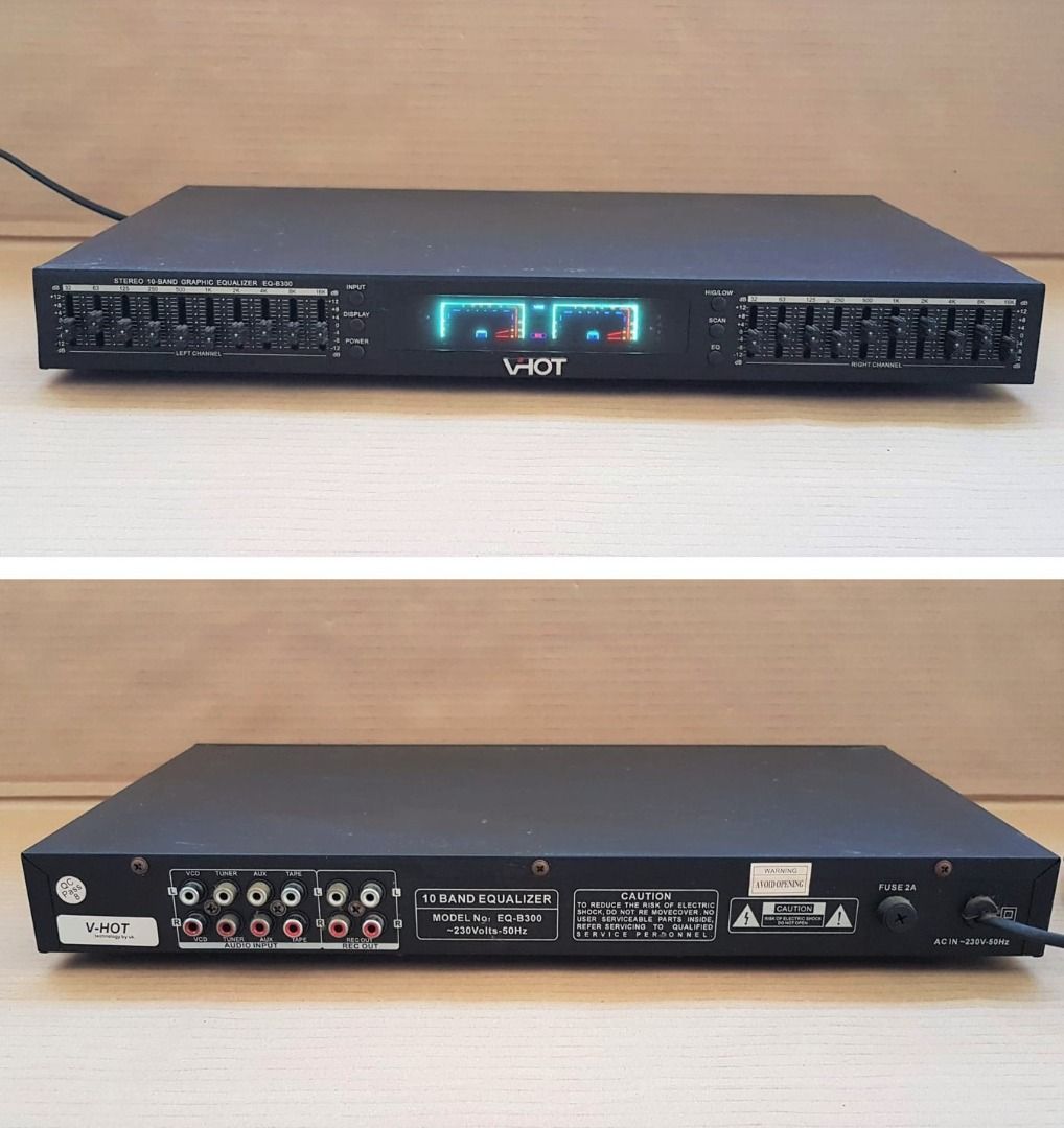 Premium V-HOT Stereo 10 Band Graphic Equalizer, Model EQ-B300, 4 Channels Input, VHOT Technology ...