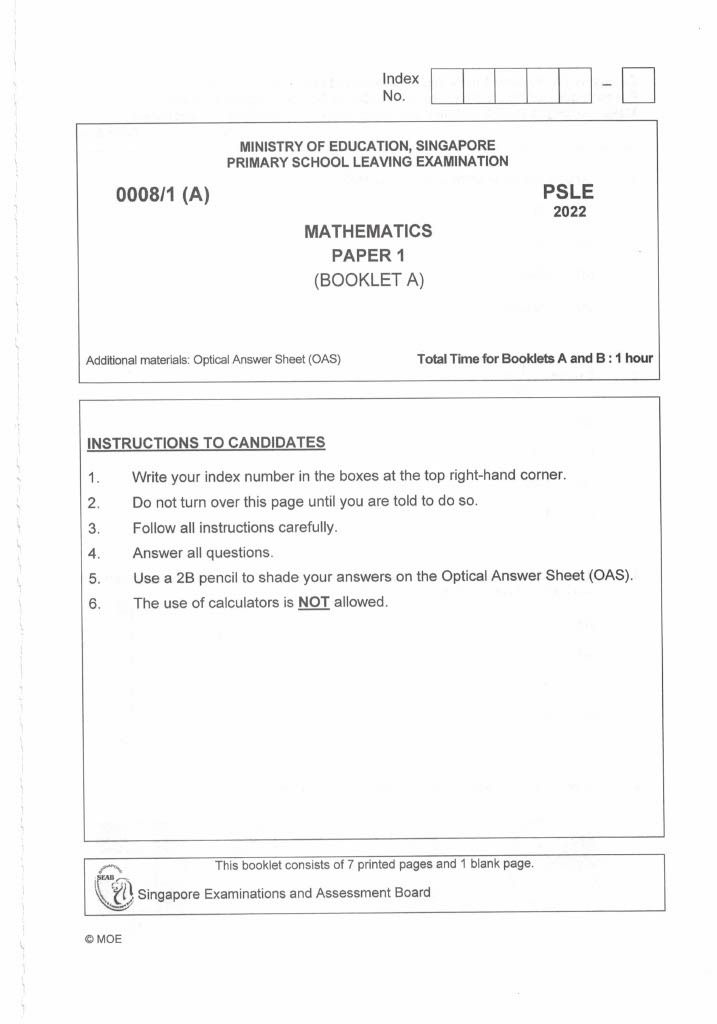 PSLE Math Exam Papers 10 Years Series (2013-2022) - with Answers ...