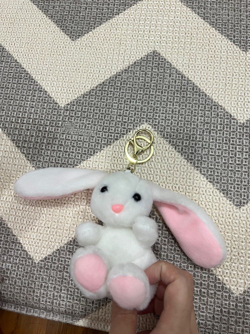 Rabbit bunny soft toy key ring, Hobbies & Toys, Toys & Games on Carousell