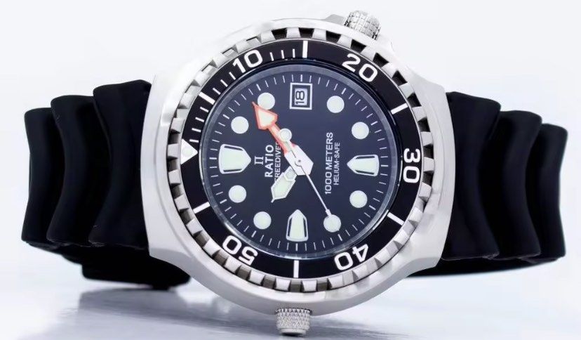 Ratio diver watch with 1000m helium sapphire Crystal , Men's Fashion ...