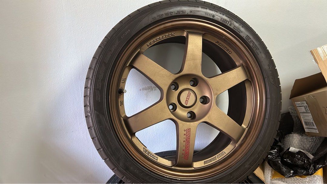Rays te37 rims/wheels, Car Accessories, Tyres & Rims on Carousell
