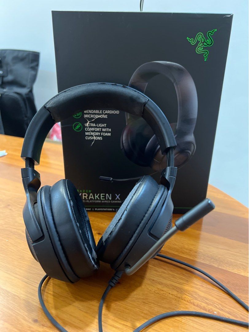 Razer Kraken X wired gaming headset with mic, Audio, Headphones ...
