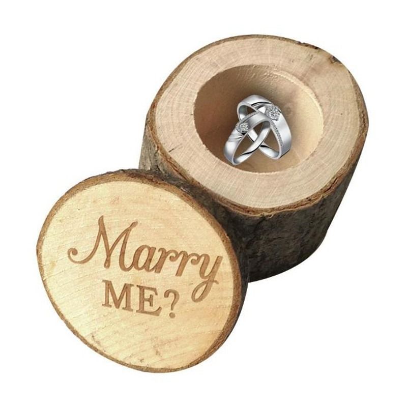 Retro Wooden Ring Box MARRY ME Wedding Proposal Celebration, Hobbies ...