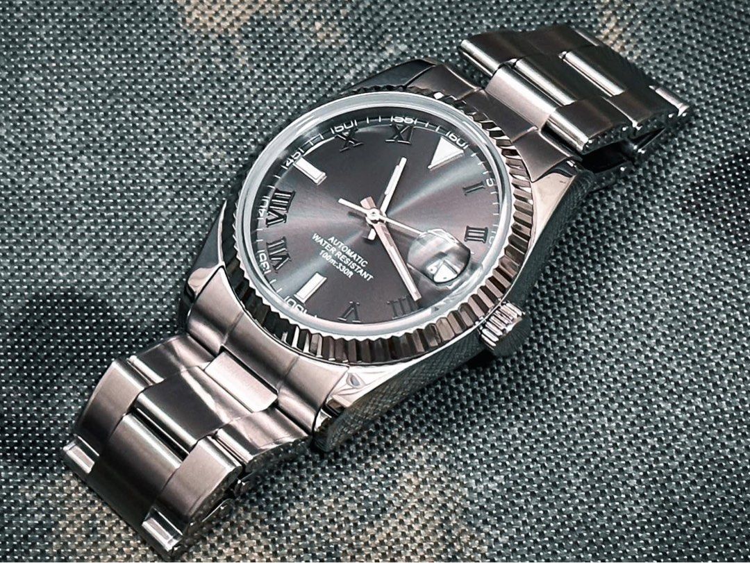 Rhodium datejust 36mm 39mm custom Seiko mod nh35, Men's Fashion ...