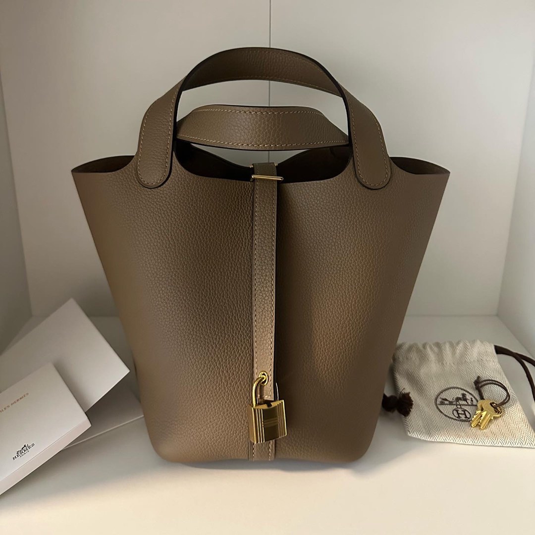 RUSH Authentic Hermes Picotin 18 ghw in Beige de Weimar on Carousell