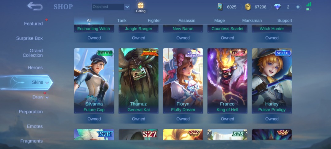 S> ML account w/ 1 legend franco,KOF skin, etc, Video Gaming, Gaming ...
