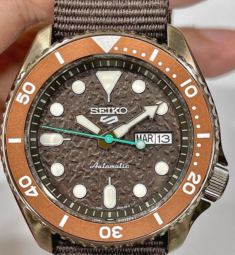Seiko x Brown Chocolate Sense 5KX on choco nato strap, Luxury, Watches ...