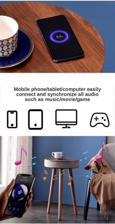 Smart Coffee Table Small Table Wireless Charging Bluetooth Speaker Side ...