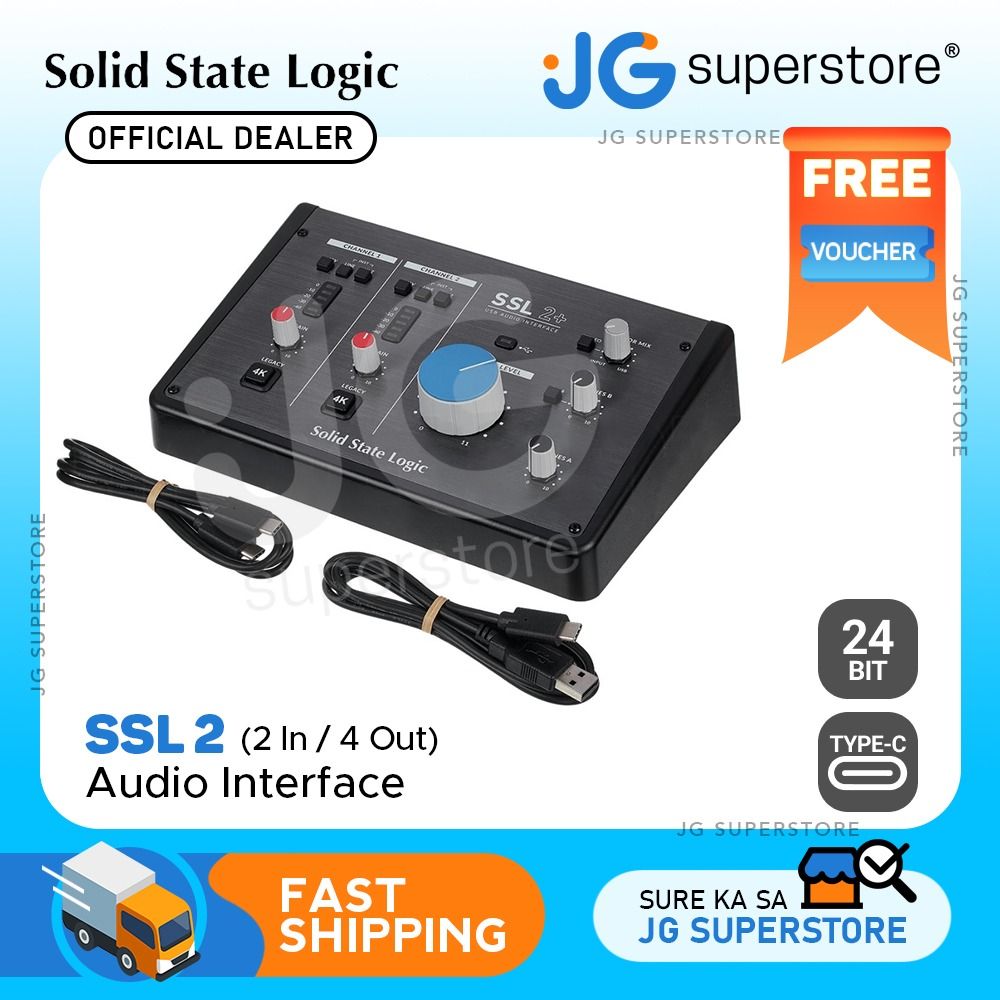 Solid State Logic SSL 2 / SSL 2+ Professional Desktop USB-C Audio Interface with Mic Preamps, 24 ...