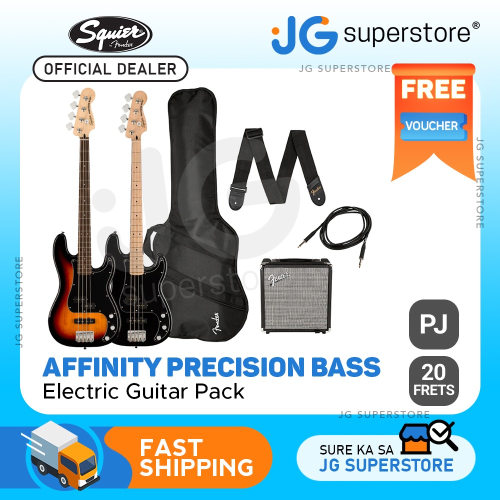 Squier by Fender Affinity Series 4-String Precision Bass Pack with PJ ...
