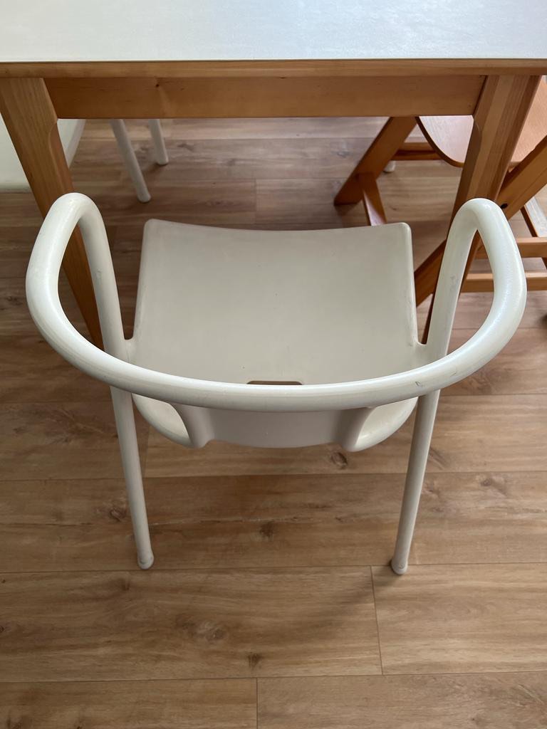 Stackable Dining Chair with arm rest, Furniture & Home Living ...