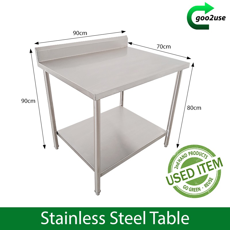 Stainless Steel 2 Tier Table Kitchen Working Desk Workstation ...