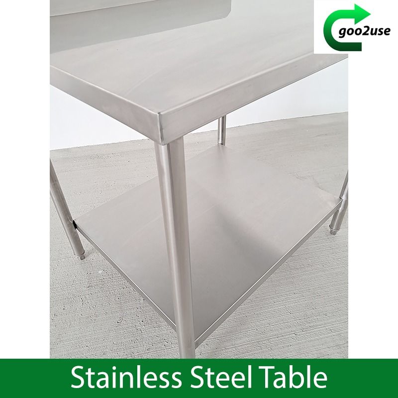 Stainless Steel 2 Tier Table Kitchen Working Desk Workstation ...