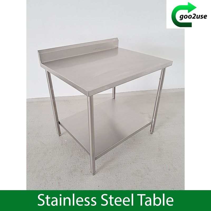 Stainless Steel 2 Tier Table Kitchen Working Desk Workstation ...