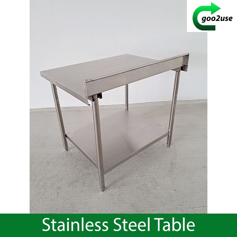 Stainless Steel 2 Tier Table Kitchen Working Desk Workstation ...
