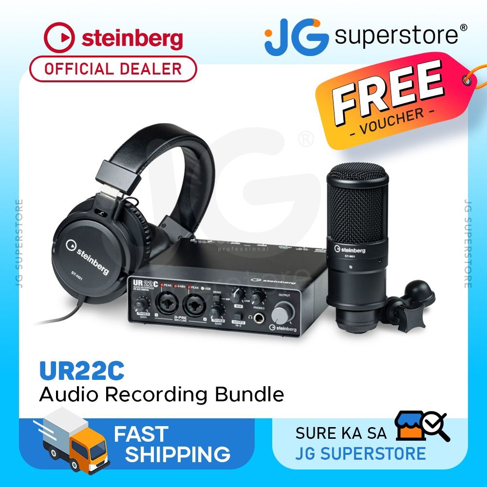 Steinberg UR22C Recording Bundle Pack Desktop Audio Interface with 2x2 ...