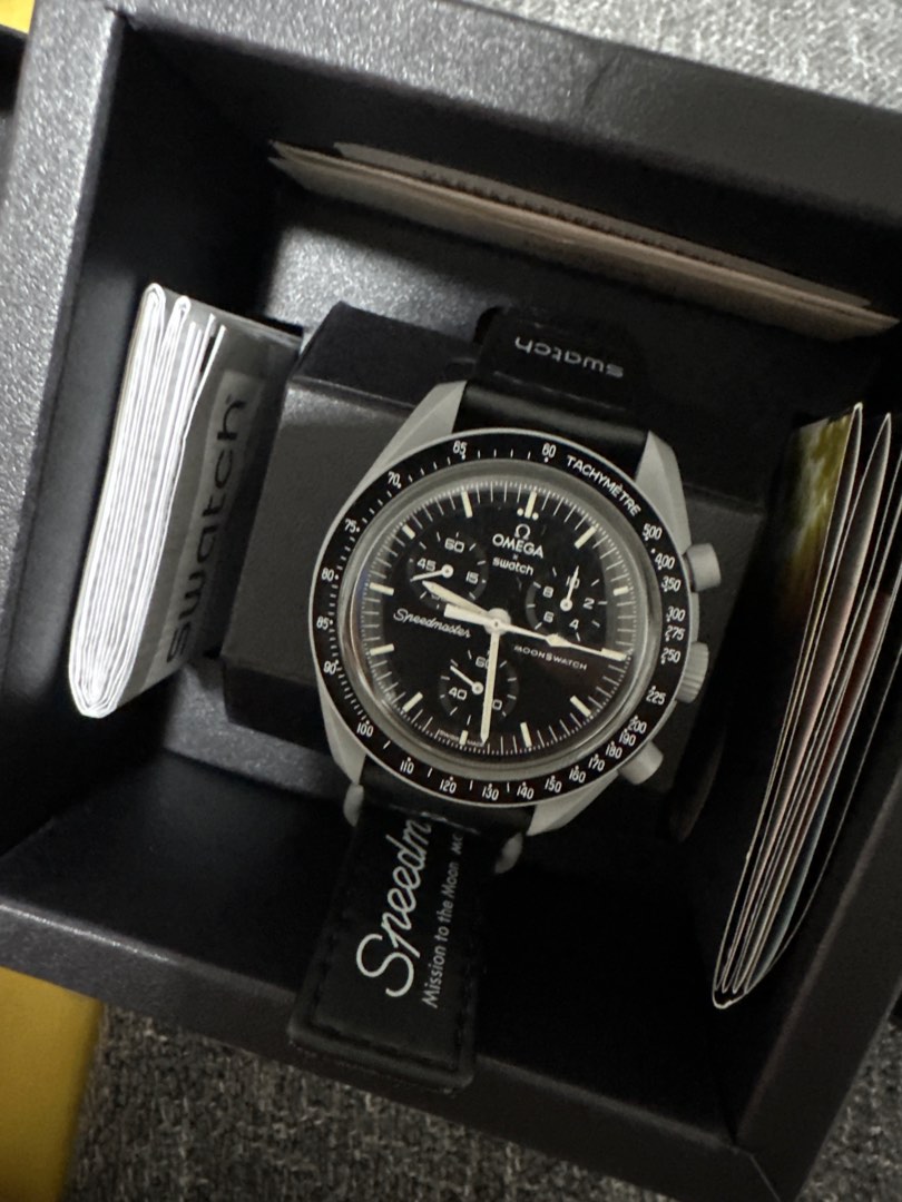 Swatch x Omega Bioceramic Moonswatch 'Mission to the Moon', Luxury, Watches on Carousell