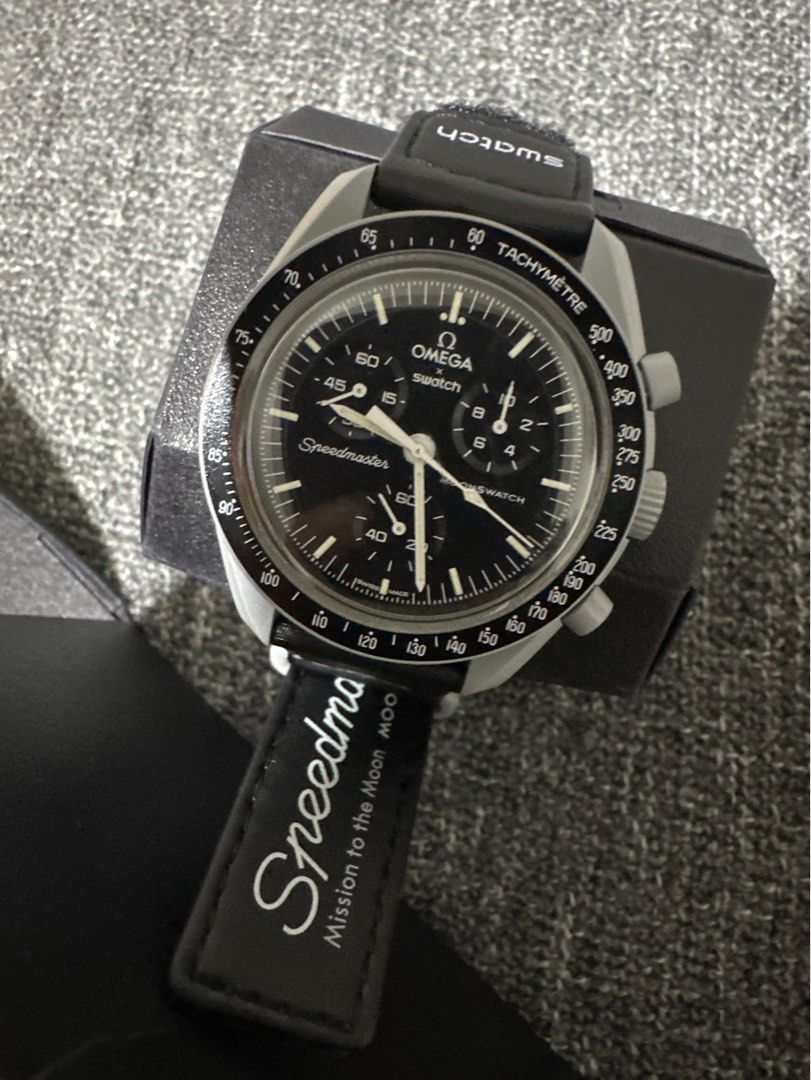 Swatch x Omega Bioceramic Moonswatch 'Mission to the Moon', Luxury, Watches on Carousell