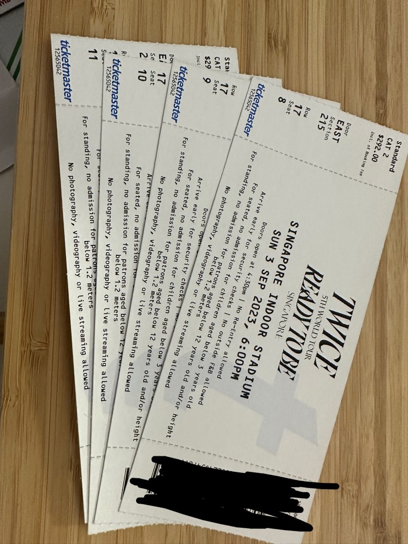 [physical ticket][cat 2 side by side seating] Twice Singapore concert ...